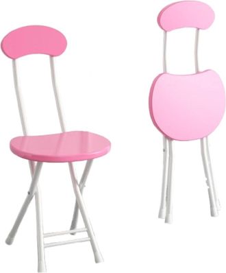 Generic (1 von) klappbarer Barhocker, tragbarer Esszimmerstuhl mit Rückenlehne, 45 cm Sitzhöhe, Stuhl mit Metallrahmen für den Außenbereich im Innenbereich Id