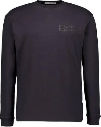 Replay Herren Longsleeve grau Baumwolle