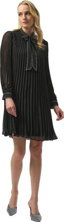 Joseph Ribkoff Femme, Robes, Noir, Taille: 38 FR Robe Trap&egrave;ze Pliss&eacute;e en Mousseline