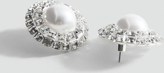 Mango Boucles doreilles perles combinées argent - Femme - Taille unique - MANGO