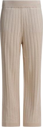 Brunello Cucinelli Pantalon en maille de cachemire - Femme - Pantalons - Beige - Taille: 40 FR
