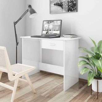 vidaXL Schreibtisch Hochglanz-Wei&szlig; 100&times;50&times;76 cm Holzwerkstoff Vidaxl