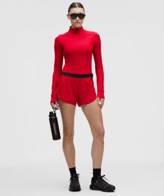 lululemon Fast and Free Shorts im Classic Fit mit Saumschlitz und hohem Bund f&uuml;r Frauen - 8 cm - Neon - Gr&ouml;&szlig;e 2XS