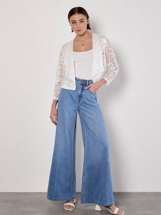 Apricot Cardigan Spitzen-Blazer mit Revers