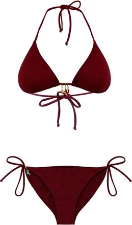 MC2 Saint Barth Femme, Maillots de bain, Rouge, Taille: 38 FR Leah Triangle Bikini Top