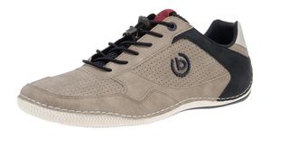 Bugatti Herren Casual Sneaker mit Flexibler Sohle, Schn&uuml;rschuh mit Memory Foam, Elastische Schn&uuml;rsenkel, Taupe, 47 EU