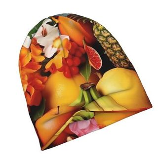 Generic Bonnets Fruits Et Fleurs Tropicaux Bonnet en Tricot Mode Unisexe Bonnet Hiver pour Temps Froid Ski Cyclisme