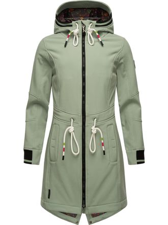 Marikoo Damen &Uuml;bergangsjacke Softshellmantel mit Kapuze Mount Furnica Smokey Mint Gr. XL