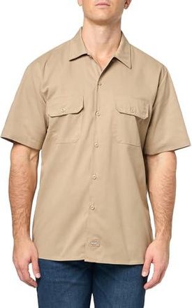 Dickies Chemise de Travail &agrave; Manches Courtes Flex Slim Fit pour Homme, Sable, Taille XL