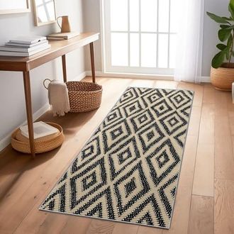 Generic Tapis Couloir Long Losange g&eacute;om&eacute;trique Simple Tapis Cuisine Devant Evier Antid&eacute;rapant Absorbant Tapis Int&eacute;rieur Entr&eacute;e Long 60x150 cm de Passage Moder