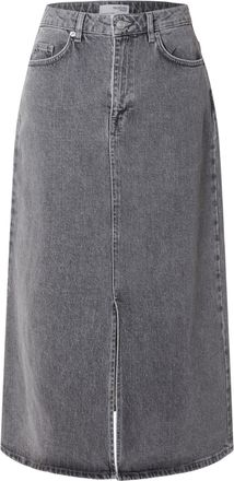Selected Damen Slfkrista-Gerda Hw L Grey Max Skirt Noos Jeansrock, Light Grey Denim, 36 EU
