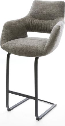 DELIFE Barstuhl Yago-Flex Boucl&eacute; Soft Schlamm Freischwinger Flach Metall Schwarz Taschenfederkern, Barst&uuml;hle