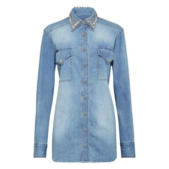 Philipp Plein Denim Shirt - - Blouses & Shirts - Damen - Blau - S