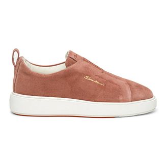Santoni Wildleder Slip-On Sneaker - - Shoes - Damen - Rosa - 38 1/2 EU