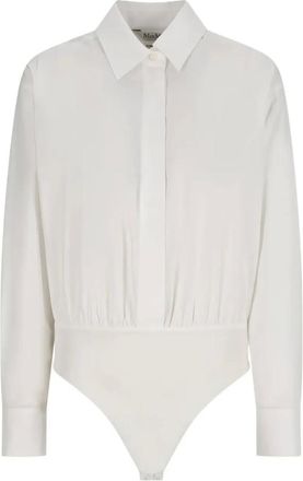 Max Mara Femme, Tops, Blanc, Taille: 36 FR Poplin Body Shirt