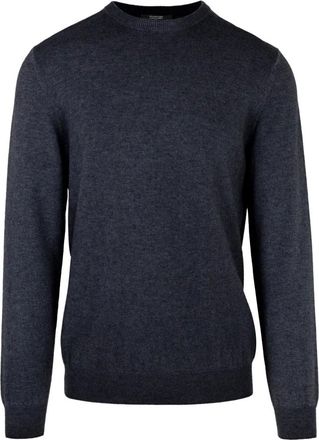 Bomboogie Homme, Pulls, Bleu, Taille: XL Pull Ras du Cou en Laine M&eacute;rinos Teint&eacute;e &agrave; Froid