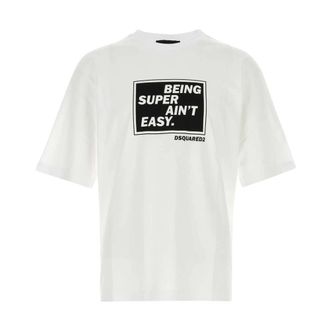 Dsquared2 Baumwoll-Grafik-T-Shirt - - Tops - Herren - Wei&szlig; - S
