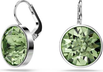 Swarovski Bella Drop-Ohrhänger, Rundschliff, Grün, Goldlegierungsschicht