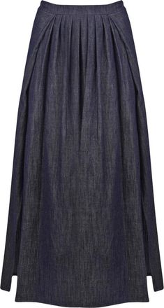 Alessia Santi Femme, Jupes, Bleu, Taille: 40 FR Long Pleated Skirt