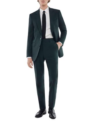 Fursac Costume ajust&eacute; en toile de laine unie - Taille 44 - Homme