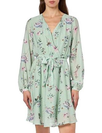 Only Onllucca L/S Wrap Dress Ptm Robe Portefeuille, Subtle Green/AOP:OCC. Romantic Garden, M Femme