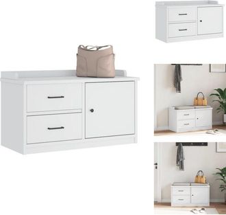 vidaXL Flurbank sandnes Weiß 87x40x50 cm Massivholz Kiefer - Flurbank - Flurbänke - Bank - Sitzbank