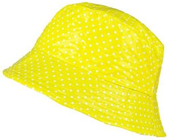 Toutacoo Chapeau de Pluie, Bob de Pluie Vinyle Imperméable ciré (08-Jaune à Pois)