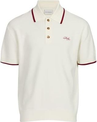 Dr&ocirc;le de Monsieur Polo &agrave; bords contrastants et logo brod&eacute; en laine m&eacute;rinos