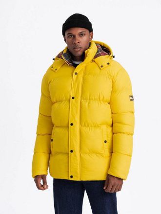 Ombre Winterjacke Pufferjacke mit Karofutter