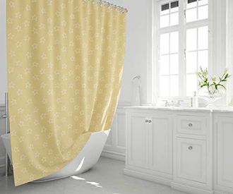 Bonamaison Le Jardin du Lin Digital Gedruckter Duschvorhang, Badewannenvorhang, Duschvorhangringe Enthalten, Größe: 140x200 cm - Entworfen und Hergestellt in der