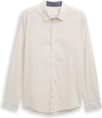 Tom Tailor Herren 1048444 Hemd, 38972-White Mini Spike Design, Small