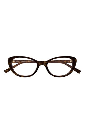 Saint Laurent Eyewear lunettes de vue &agrave; monture papillon - Marron