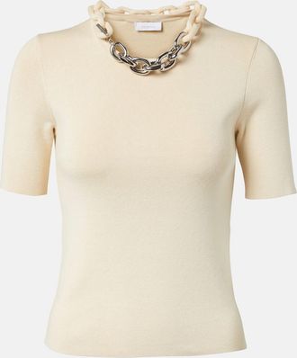 Paco Rabanne Verziertes Top aus einem Seidengemisch