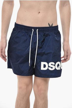 Dsquared2 Nylon Boxer Swim Trunks with Printed Logo size 54