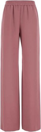 Valentino Garavani Femme, Pantalons, Rose, Taille: 38 FR Pantalon Large en Soie Effet Vieilli