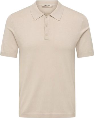 Only & Sons Only & Sons, Homme, Tops, Beige, Taille: L Onswyler Life Reg 14 SS Polo Knit