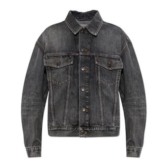 Balenciaga Logo Denim Jacket - - Jackets - Damen - Schwarzk - M