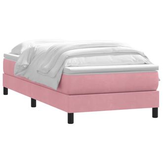 vidaXL Giroletto A Molle Con Materasso Rosa 80x220 Cm Velluto Vidaxl