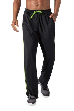 KEFITEVD Jogginghose Herren Lang Trainingshose Leicht Polyester Fitnesshose Workout Sweatpants mit Offenem Beinabschluss Outdoor Sporthose Herren Schwarz XXL