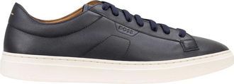 HUGO BOSS Homme, Chaussures, Bleu, Taille: 45 EU Leather Baskets