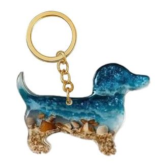 Generico Porte-clés teckel | Porte-clés mignon de chien sur le thème de la mer, décoration adorable avec carte pour sac à dos, bagages, accessoire, Chien basse