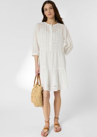 Gerard Darel Robe courte et droite &agrave; dentelle - RIANE - Ecru