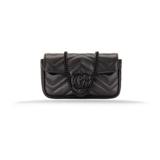 Gucci GG Marmont Super Mini Schultertasche mit Steppmuster - - Bags - Damen - Schwarzk - ONE SIZE