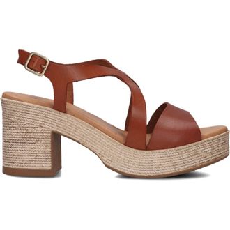 Stefano Lauran Cognac Leder Sandalen f&uuml;r Damen - - Shoes - Damen - Braun - 39 EU