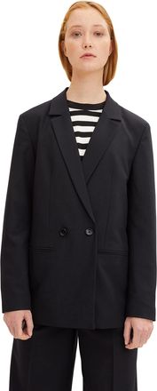 Tom Tailor Damen Boyfriend Blazer 1034108, 14482 - Deep Black, L