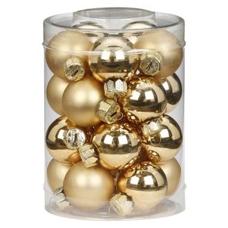 Magic Bodyfashion 20 Christbaumkugeln Glas 3 cm Christbaumschmuck Weihnachtskugeln Baumkugeln Baumschmuck Weihnachtsdeko Farbe: Brokat Gold