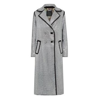 Philipp Plein Langer Mantel mit Kristallen - - Coats - Damen - Grau - M