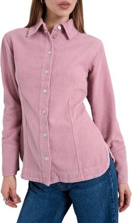 Topshop Chemise droite c&ocirc;tel&eacute; en coton