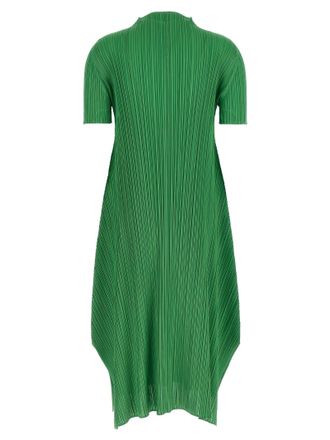 Pleats Please Issey Miyake Womens Bicolor Polyester Midi Dress