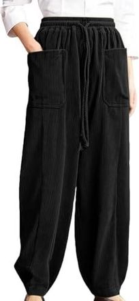 Generico Pantalon De Jogging Femme Taille Haute Pantalon D&eacute;contract&eacute; Jambe Large Sport Pantalon Combinaison Avec Poches &Eacute;l&eacute;gantes Confortable Athl&eacute;tique Pantal